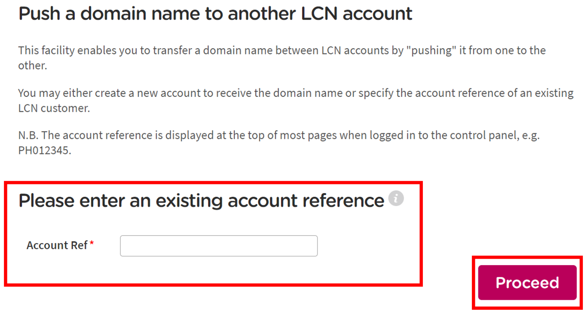 How to Push a Domain Name to another LCN Account - Customer Support Guides - LCN