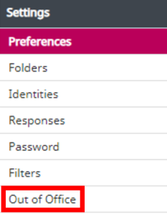 How to set an Out of Office message in Webmail - Customer Support ...